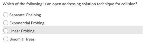 Solved Which Of The Following Is An Open Addressing Solution