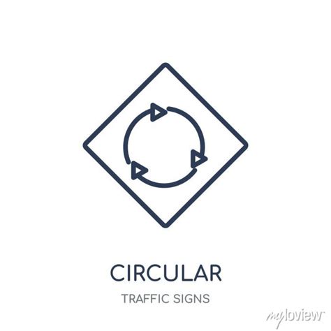 Circular Intersection Sign Icon Circular Intersection Sign Linear • Wall Stickers Time York