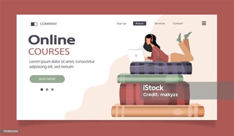 온라인 과정 거리 공부 자기 교육 디지털 라이브러리의 개념 그림 E러닝 배너 온라인 교육 플랫 스타일의 벡터 일러스트레이션 0명에 대한 스톡 벡터 아트 및 기타 이미지