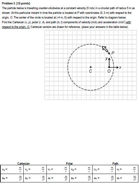 solved the particle below is traveling counter clockwise at