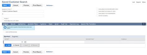 Saved Searches In NetSuite SuiteRep