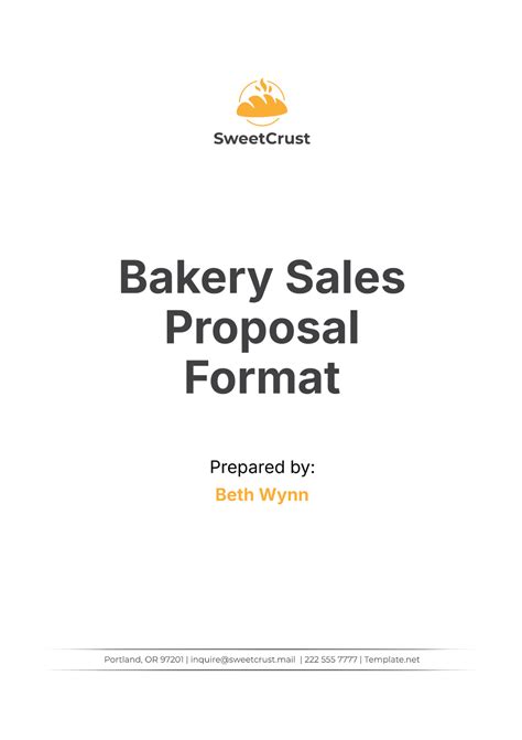 Free Bakery Sales Proposal Format Template To Edit Online