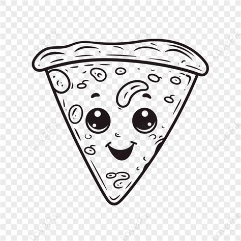 행복 웃는 입 개요 스케치 드로잉과 피자 조각 만화 색칠 페이지 벡터직사각형원뿔 Png 일러스트 무료 다운로드 Lovepik