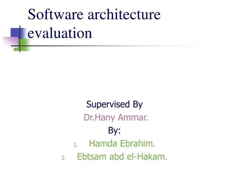 Ppt Software Architecture Evaluation Powerpoint Presentation Free