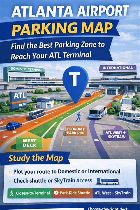 Atl Airport Parking Map 2026 West Deck Economy Guide