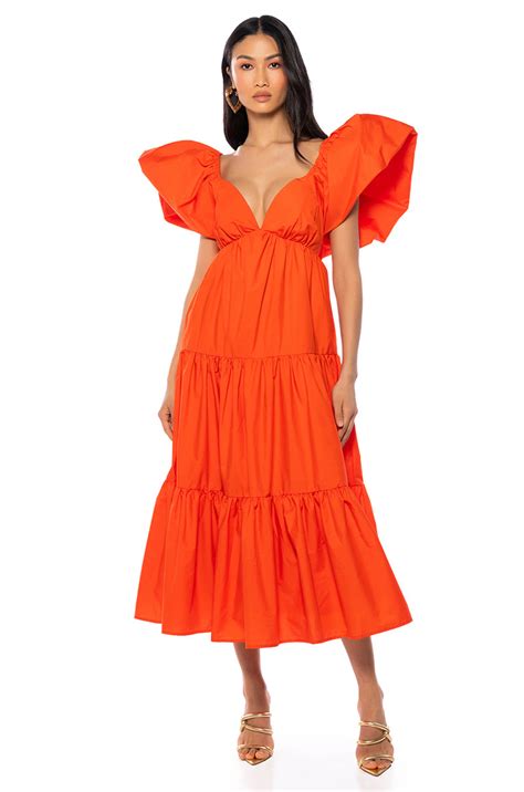 Angelina Puff Sleeve Maxi Dress Akira