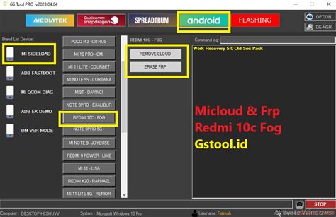 Hapus Micloud And Frp Redmi 10c Fog Gstool Id
