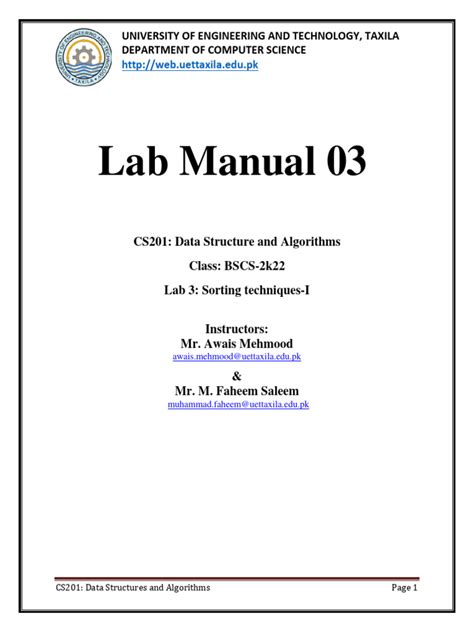 Dsa Lab3 Sorting Techniques1 Pdf Computer Programming Computing