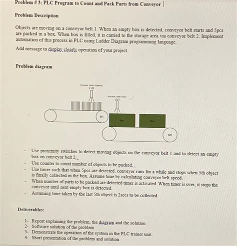 Solved Problem 3 Plc Program To Count And Pack Parts From