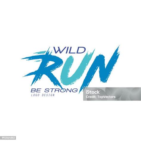야생 실행 강력한 아이콘 디자인 포스터 카드 장식 배너 인쇄 배지 실행에 대 한 영감과 동기 부여 슬로건 스티커 벡터 일러스트