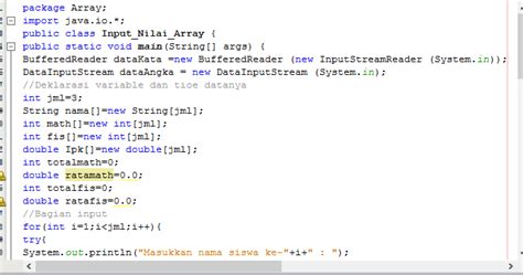 Program Menghitung Rata Rata Dan Ipk Dengan Array Java