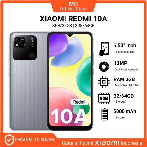 Jual Xiaomi Redmi 10a 3gb32gb Silver Padi Umkm
