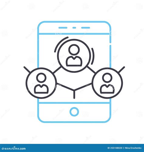 Mobile Network Line Icon Outline Symbol Vector Illustration Concept