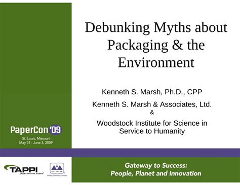 Pdf Debunking Myths About Packaging And The Environment · Debunking Myths About Packaging And The