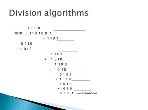 Data Representation And Arithmetic Algorithms
