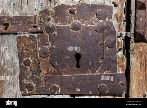 Closeup Of An Old And Rusty Dor Lock Stock Photo Alamy
