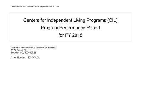 2018 program performance report center for people with disabilities