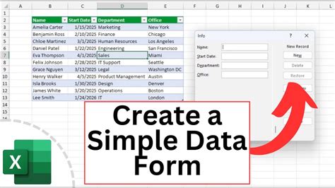 How To Create A Simple Data Form In Excel Easy And No Vba Youtube