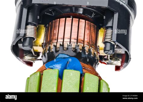 Commutator Inside Of Electric Dc Motor Part Power Machine Rotor Carbon