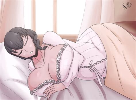 Rule 34 Bed Bedroom Big Breasts Breasts Commission Female Goddess Of