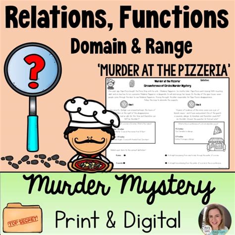 relations functions domain and range murder mystery pdf and digital