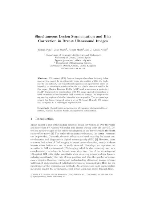 Pdf Simultaneous Lesion Segmentation And Bias Correction In ~gponspublications