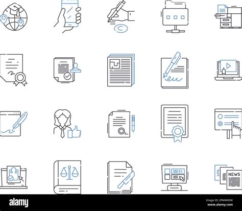 Learning Management System Outline Icons Collection Lms Courseware