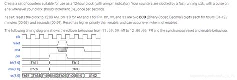 Hdlbits Verilog编程题106 12小时制时钟verilog十二小时数字钟设计程序 Csdn博客