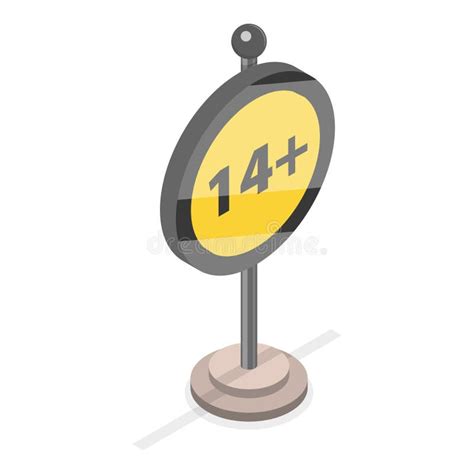 3d Isometric Flat Vector Set Of Sensitive Content Signs Item 6 Stock