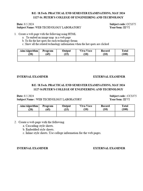Wt Lab Qp Pdf World Wide Web Internet And Web