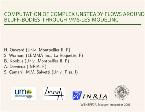 Pdf Computation Of Complex Unsteady Flows Around Bluff Bodies Through