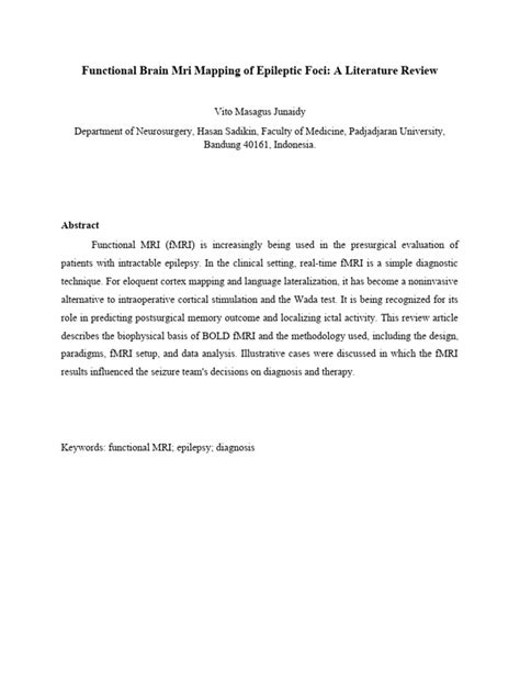 functional brain mri mapping of epileptic foci pdf