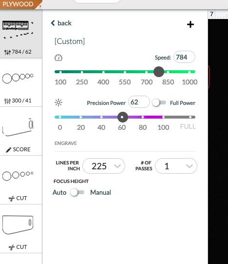 Cant Enter Manual Settings Community Support Glowforge Owners Forum
