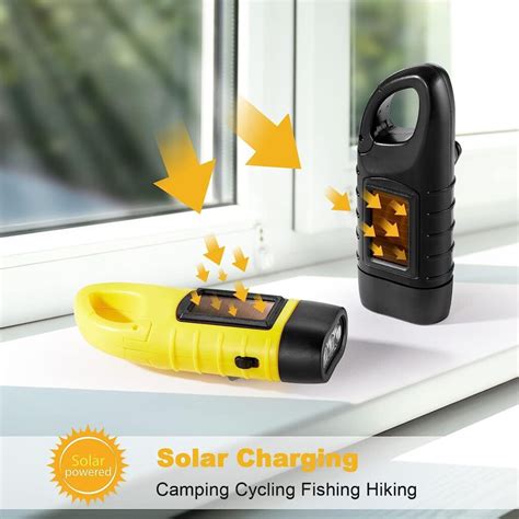 Pack Of Solar Powered Flashlights Hand Crank For Efficiency