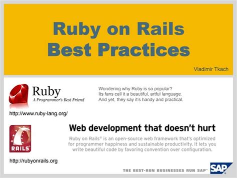 Ruby On Rails Best Practices Ppt