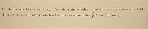 solved for the vector field f x y determine whether or