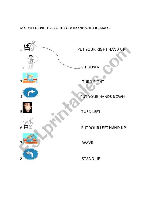 Match The Commands Esl Worksheet By Virgirey