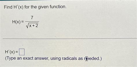 solved find h x ﻿for the given