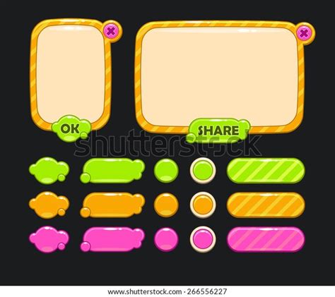 Cute Vector User Interface Web Game Stock Vector Royalty Free 266556227