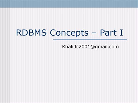 relational database fundamentals ppt
