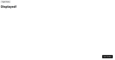React Toggle Display Codesandbox