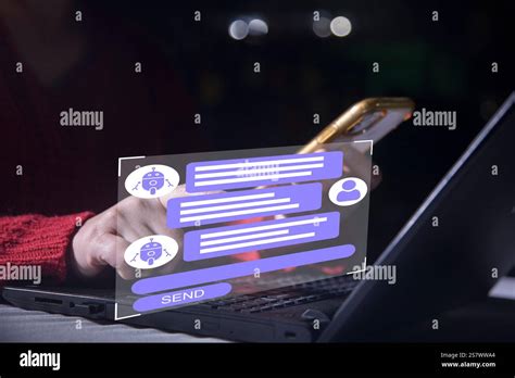 Ai Artificial Intelligence Digital Chatbot Man Chatting With Digital Assistant Chatbot On