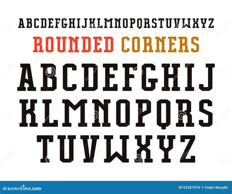 Serif Font With Rounded Corners Stock Vector Illustration Of Corners Campus 93281976