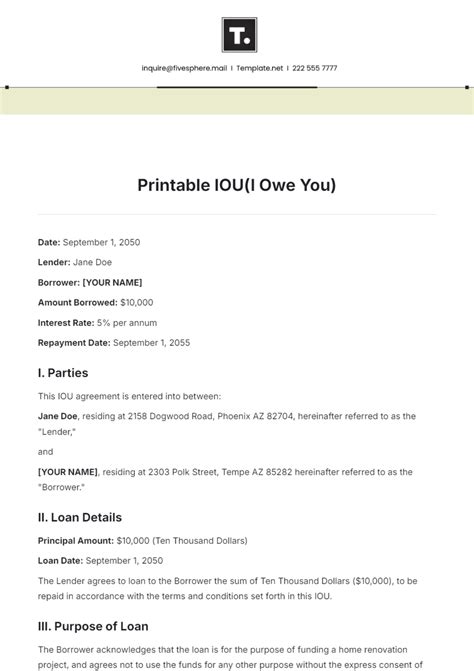 Free Christmas Iou Template Edit Online And Download