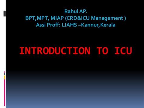 Introduction To Icu Basics In Icu