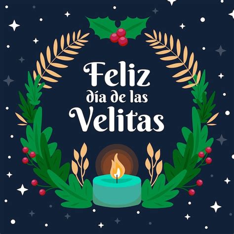 Flat Dia De Las Velitas Illustration Free Vector