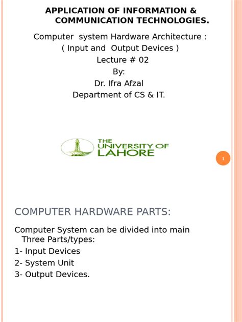 aict lecture 02 computer system and its architecture input and output