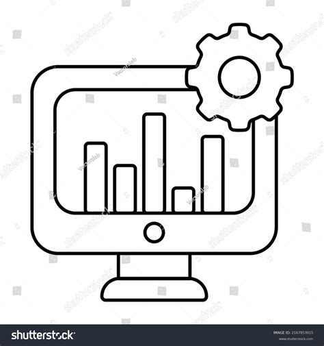 Bar Chart Inside Monitor Gear Denoting Stock Vector Royalty Free 2167853015 Shutterstock