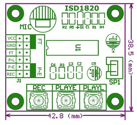 ISD1820 Voice Recorder Playback Module with Speaker Buy Online in India ...