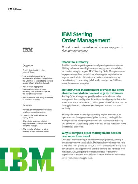 Solution Guide Ibm Sterling Order Management Lightwell Pdf Inventory Trademark